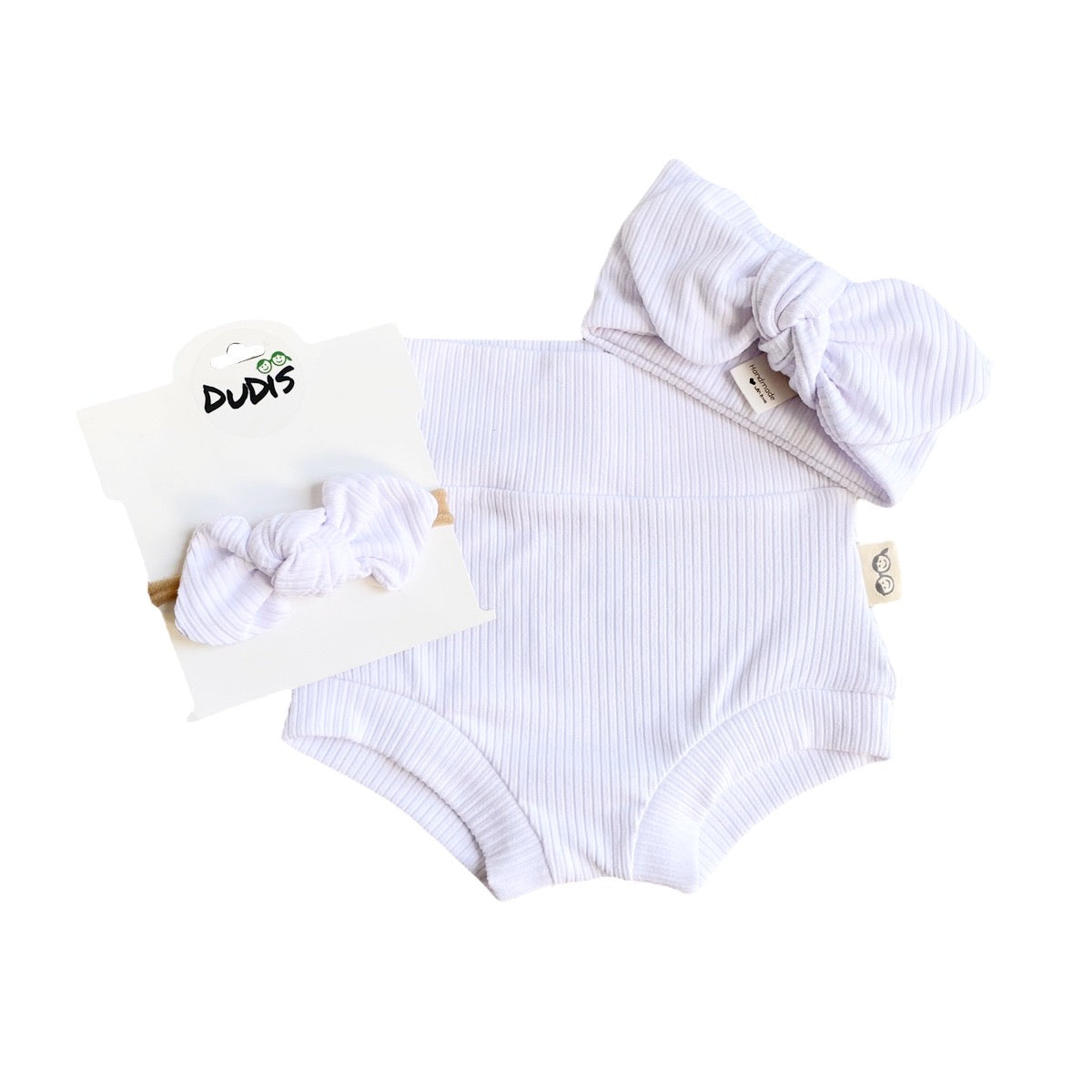White Rib Bummies and Headbands | Baby Diaper Covers | Dudis Design – Dudisdesign