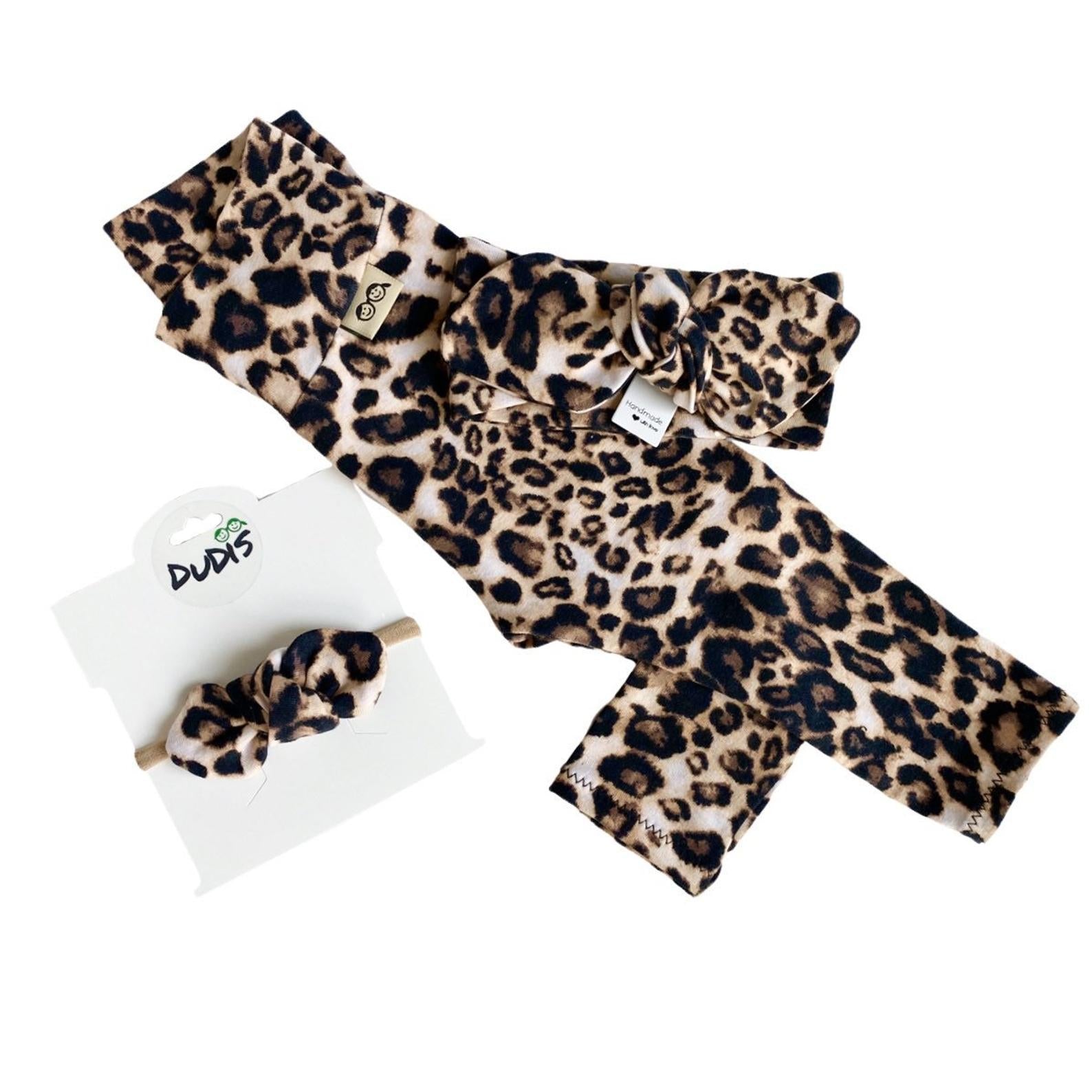 Tan Black Leopard Spot Leggings and Headbands | Animal Print Leggings ...